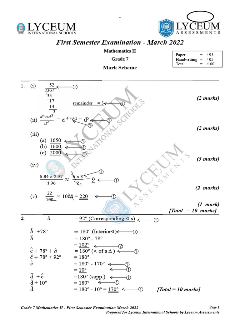 Mathematics - Part Ii - MS-1 | PDF | Educational Assessment And ...