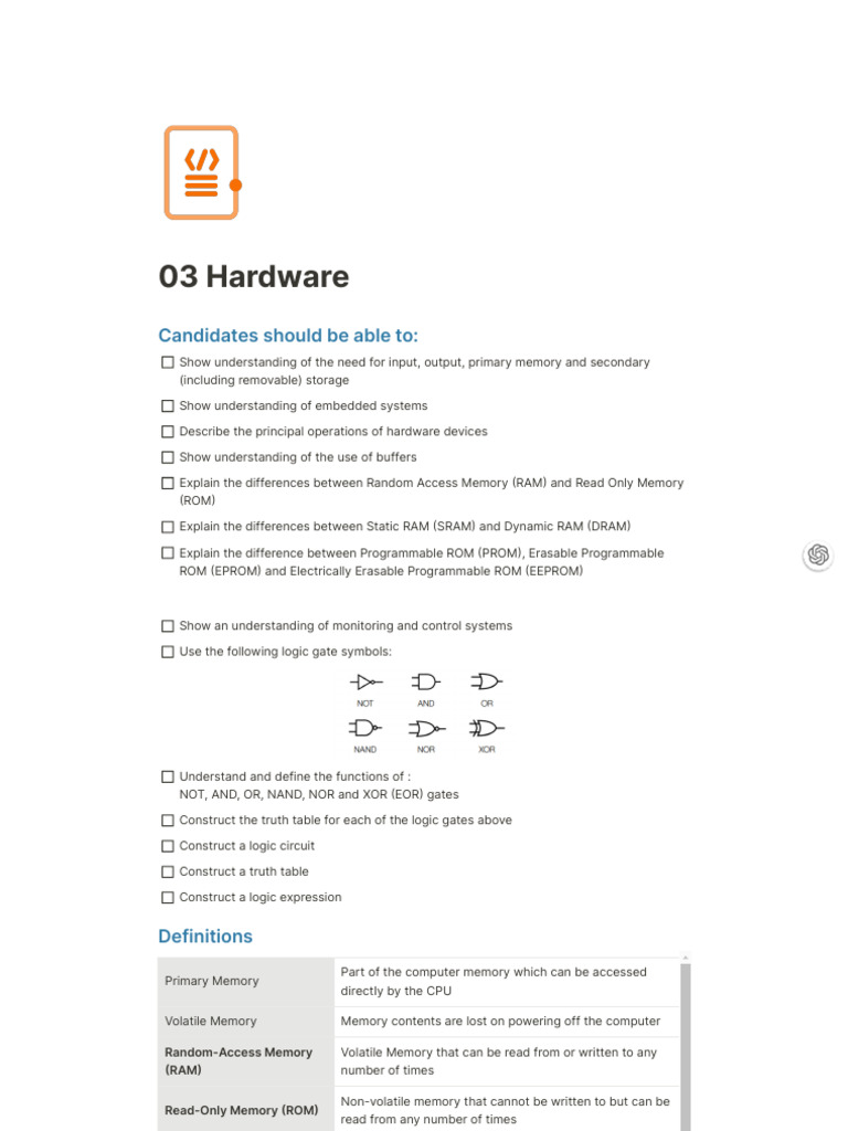 Chapter 3 | Download Free PDF | Random Access Memory | Read Only Memory