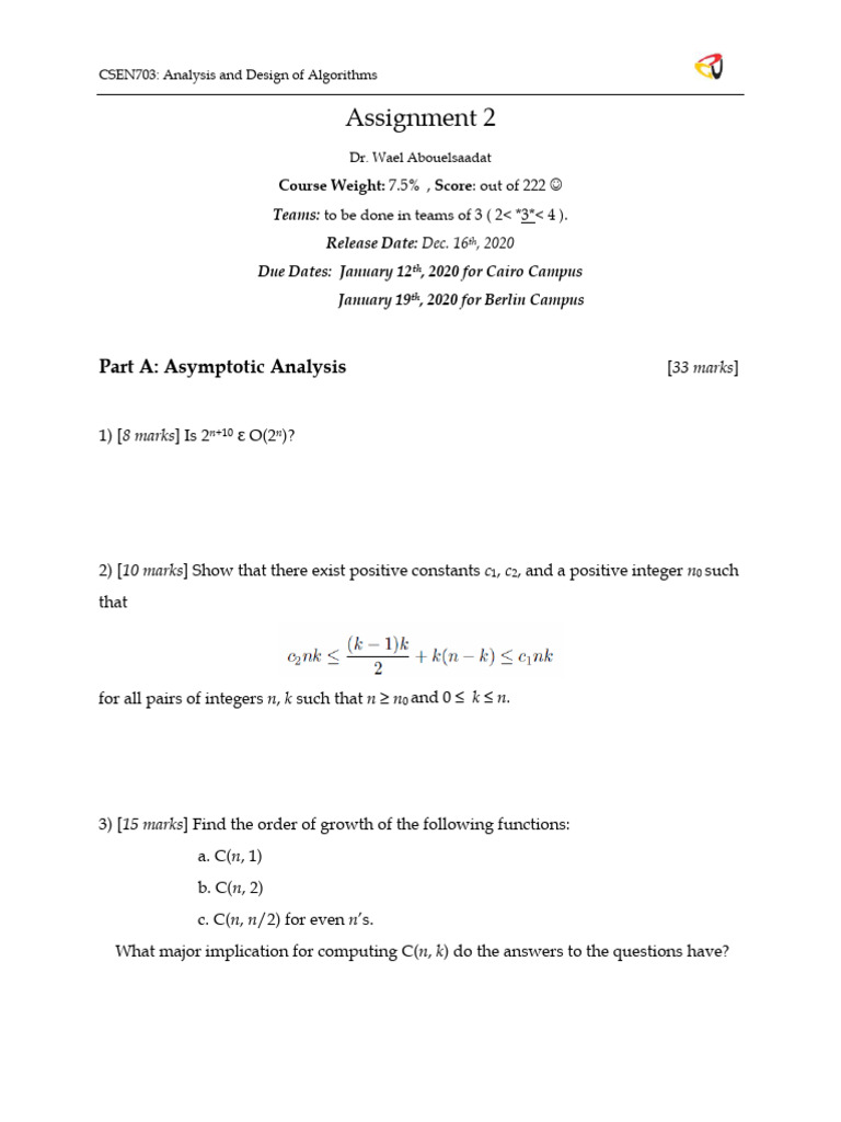 2020 Assignment 2 Ver2 - 34487 | PDF | Applied Mathematics | Computer Programming