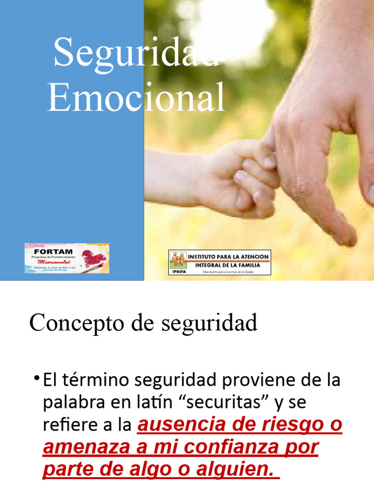 Seguridad Emocional | PDF | Amor | Las emociones