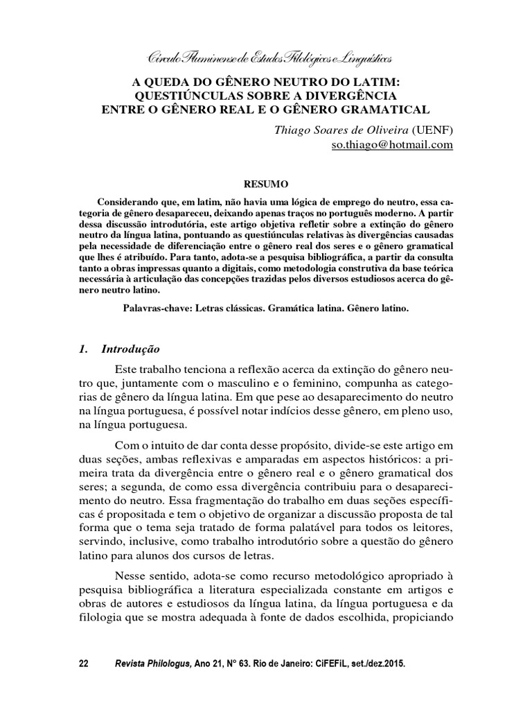 Extinção do Gênero Neutro no Latim | PDF | Latim | Pronome