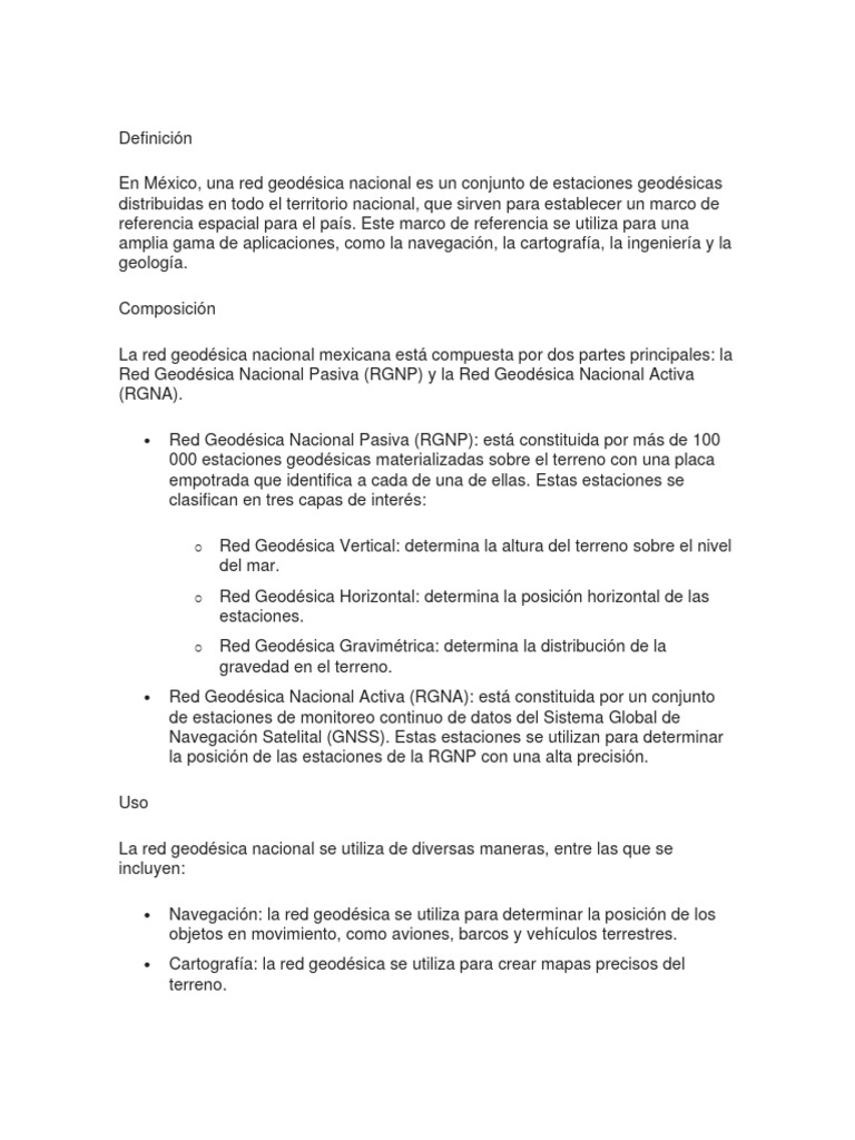 Red Geodesica Nacional | PDF | Geodesia | Science