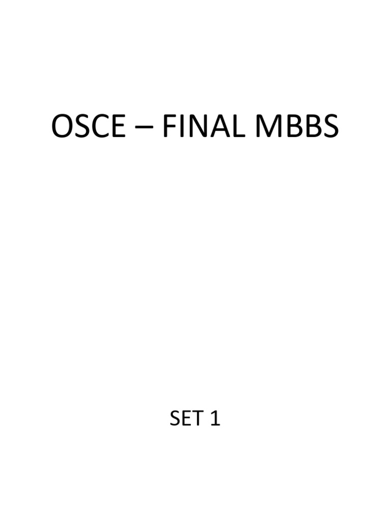 OSCE MBBS Exam Questions and Answers | PDF | Elbow | Anatomical Terms ...