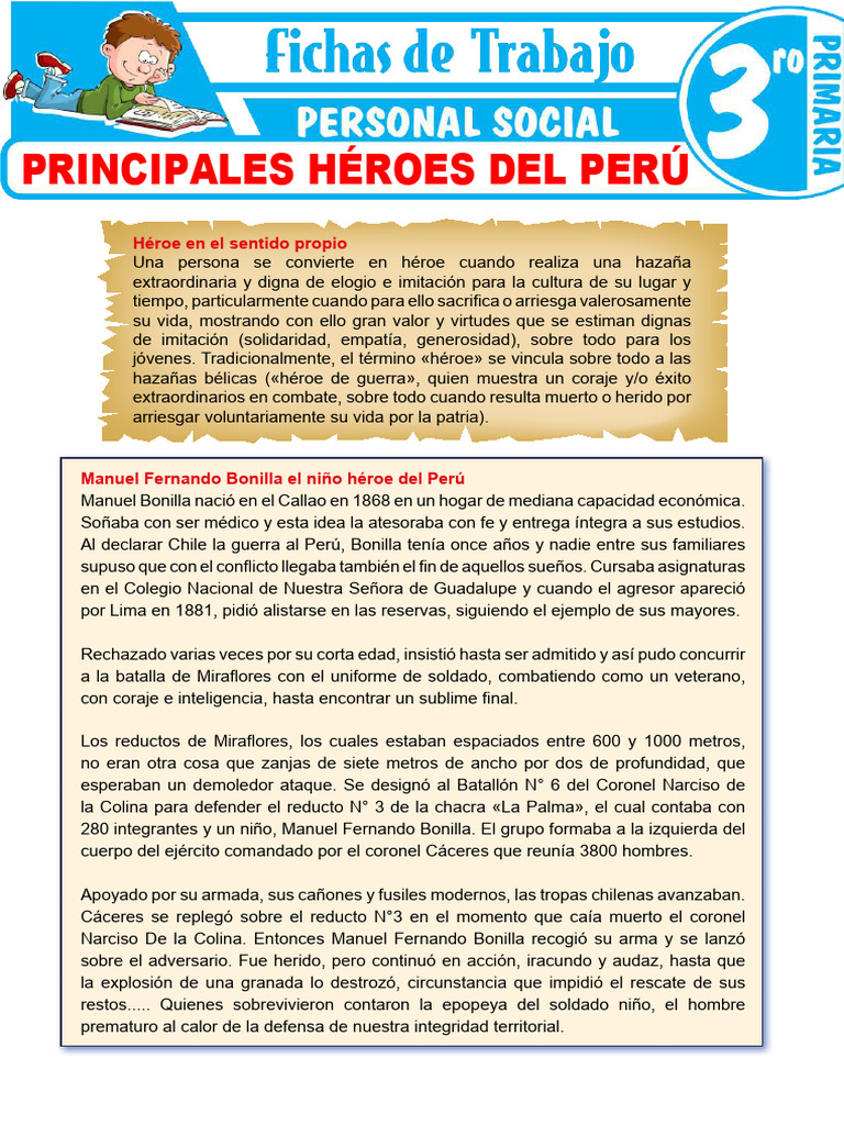 Principales Héroes Del Perú | PDF | América del Sur | Perú