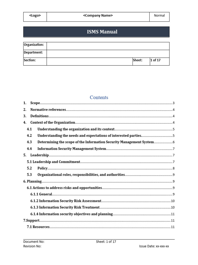 ISMS Manual | PDF | Information Security | Risk