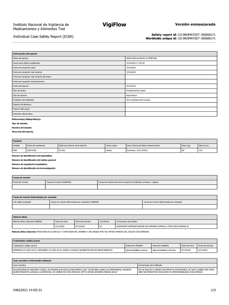 VigiFlow CO-INVIMATEST-300000171 24022021 140531 | PDF | Medicamentos ...
