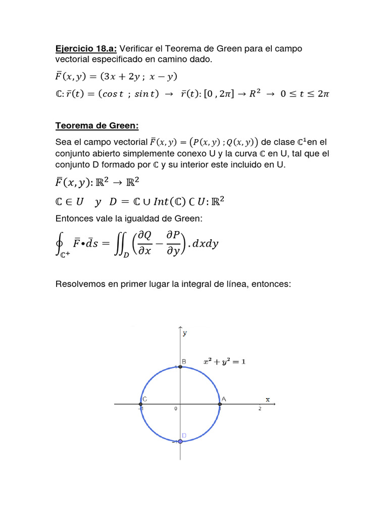 Verificación del Teorema de Green | PDF | Álgebra abstracta | Física ...
