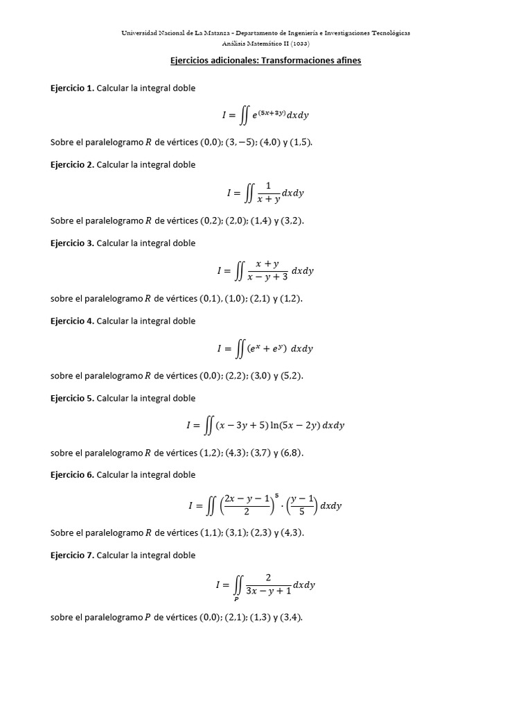 Clase 15 - Ejercicios Adicionales - Transformaciones Afines - 4 | PDF ...