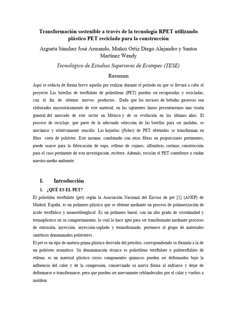 Protocolo_ RPET Corregido | PDF | Hormigón | El plastico