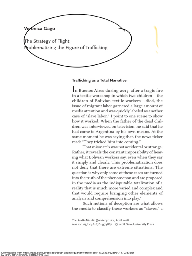 Verónica Gago The Strategy of Flight - Problematizing The Figure of Tra Cking | PDF | Human ...