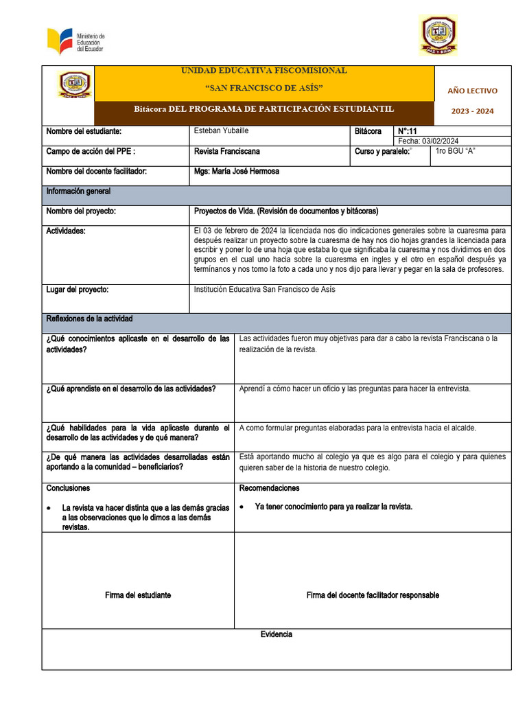 Bitacora 11 | PDF