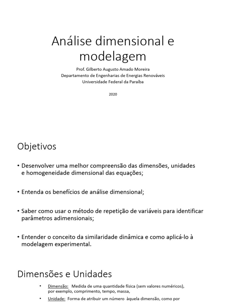 Adimensionalização em Análise Dimensional | PDF | Equações | Massa