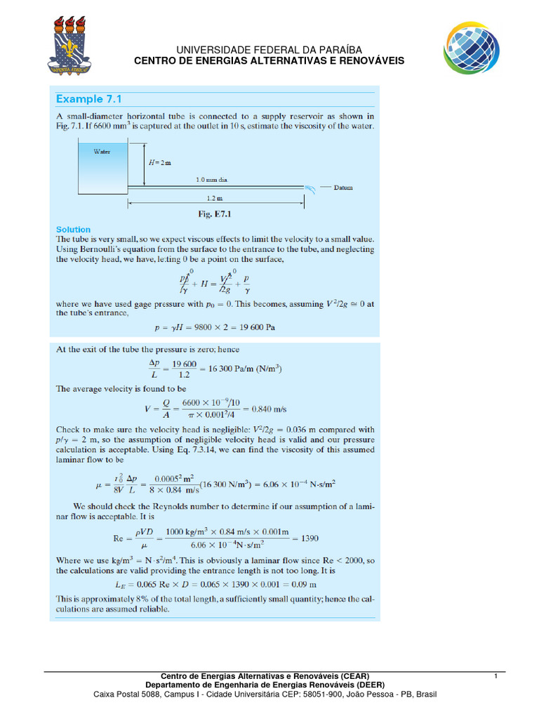 Lista Escoamento Interno | PDF | Pressão | Descarga (hidrologia)