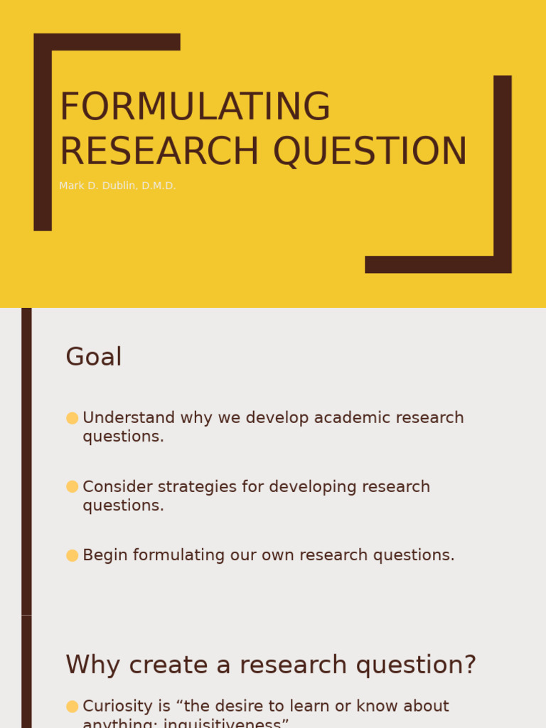 Formulating Research Questions | PDF