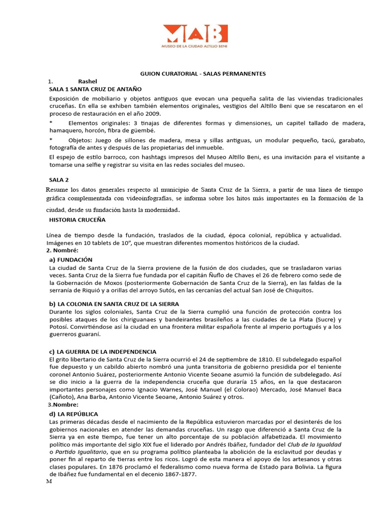 Museo Altillo Beni: Historia y Cultura | PDF