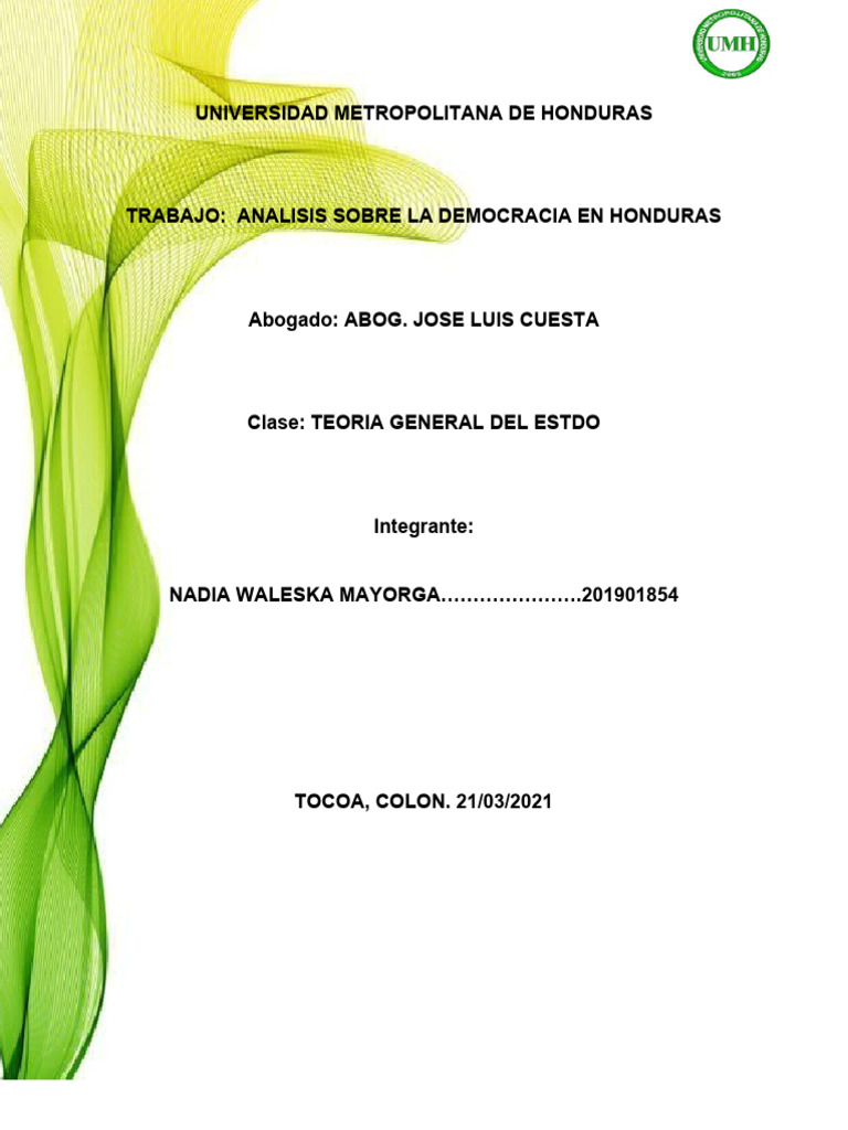 Analisis Democracia En Honduras Descargar Gratis Pdf Honduras