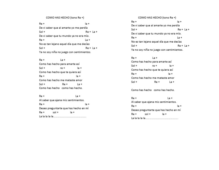 Como Has Hecho | PDF