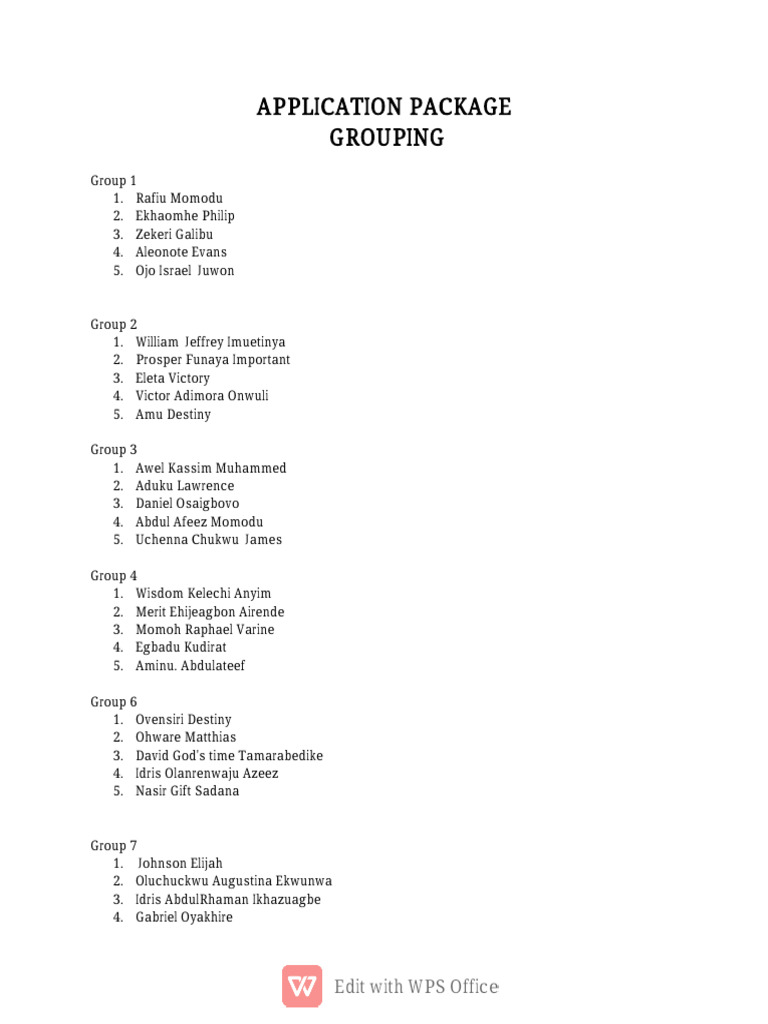 APPLICATION PACKAGE GROUPING UPDATED NEW | PDF | Nevi'im | Hebrew Bible People