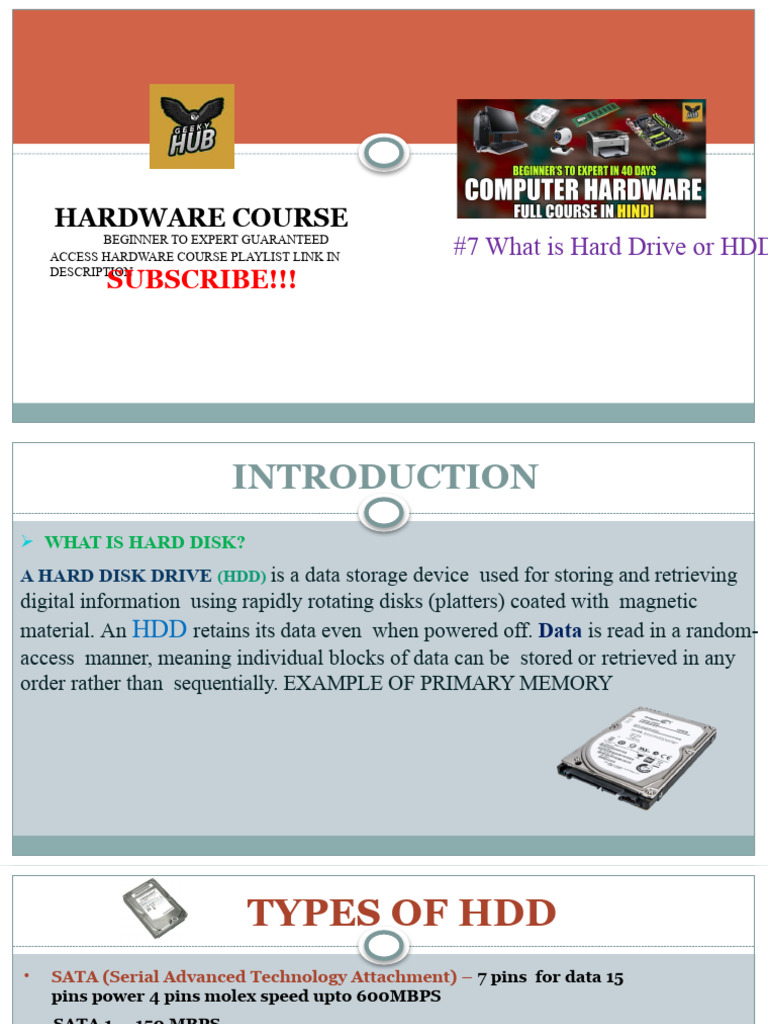 #7 What Is Hard Disk Drive or HDD | PDF | Games & Activities | Computers