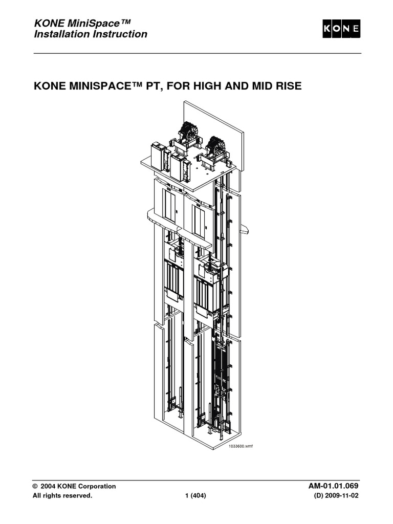 Am-01.01.069 (D) Kone Minispace™ PT, For High and Mid Rise | PDF ...