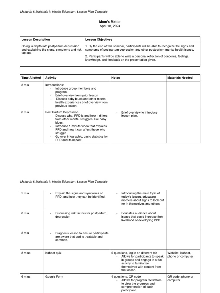 lesson plan template | PDF | Behavioural Sciences | Cognition