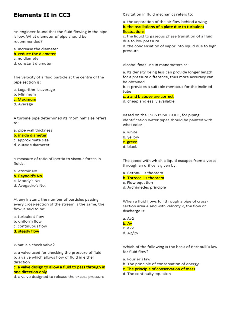 Q2 Compiled Elements CC3 1 | PDF | Fluid Dynamics | Viscosity