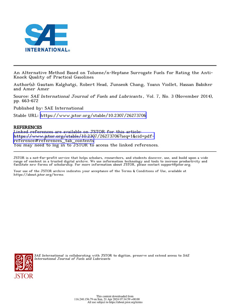 An Alternative Method Based On Toluene - N-Heptane Surrogate Fuels For ...