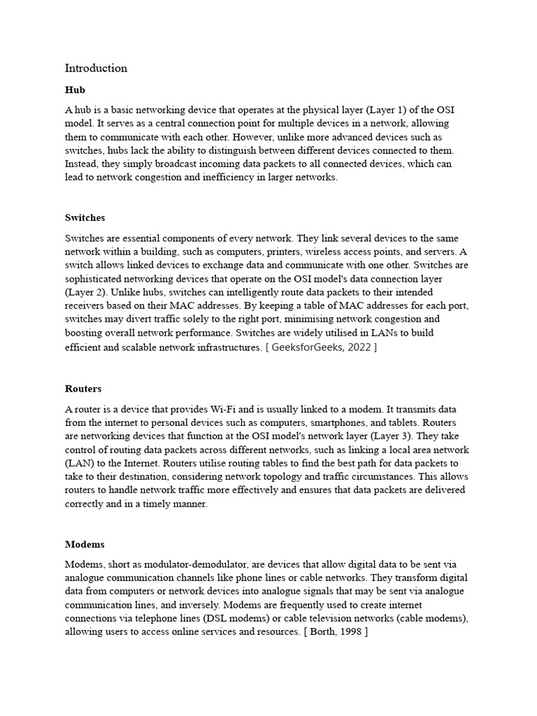 Introduction 1 | PDF | Computer Network | Network Switch