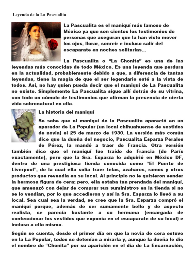 La Leyenda de La Pascualita | PDF