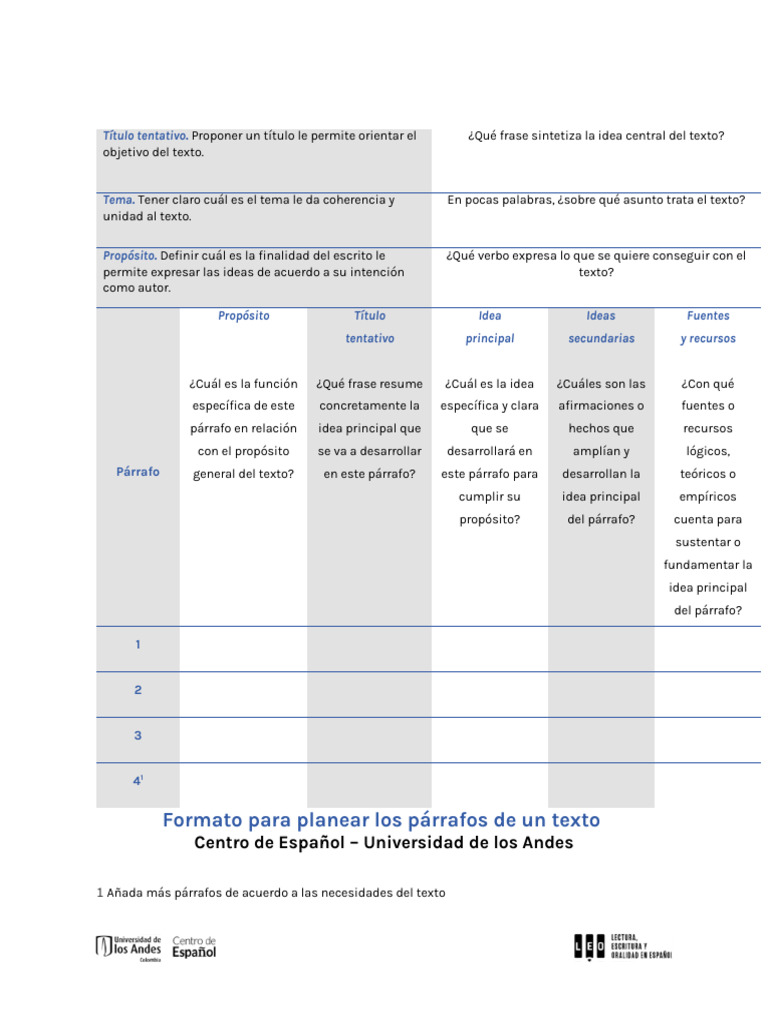 Formato de Plan de Texto | PDF | Oración (Lingüística)