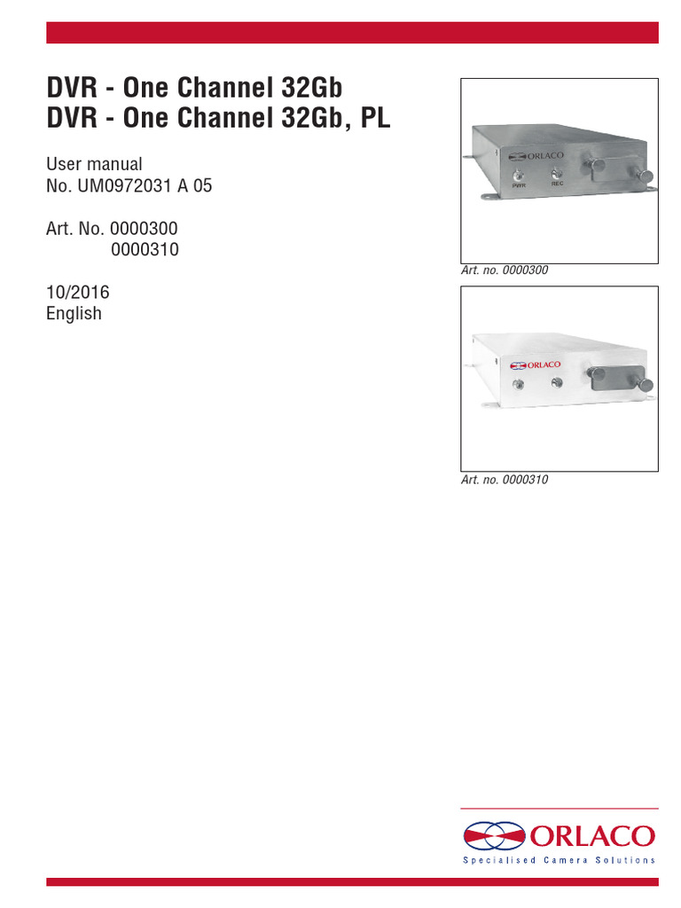 User Manual for DVR - One Channel 32Gb | PDF | Digital Video Recorder ...