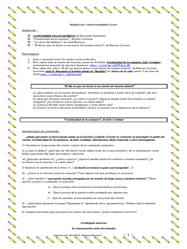Metaficción TP y Cuentos | PDF | Cuentos