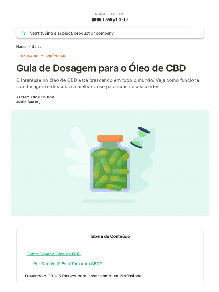 Guia de Dosagem para o Óleo de CBD - Daily CBD Brasil | PDF ...
