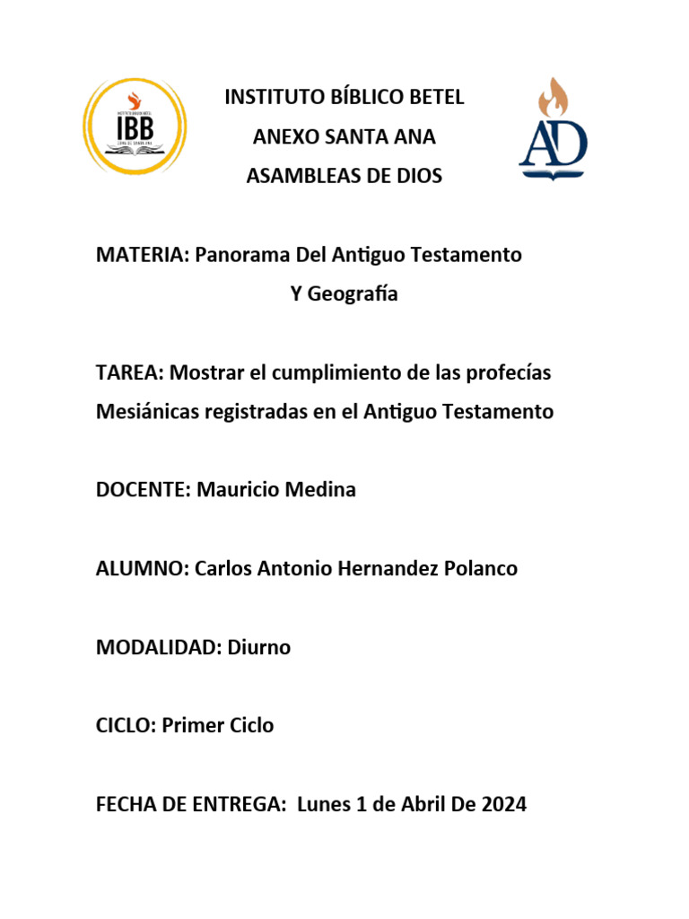 Profesias Mesianicas | PDF | Biblia | Profeta