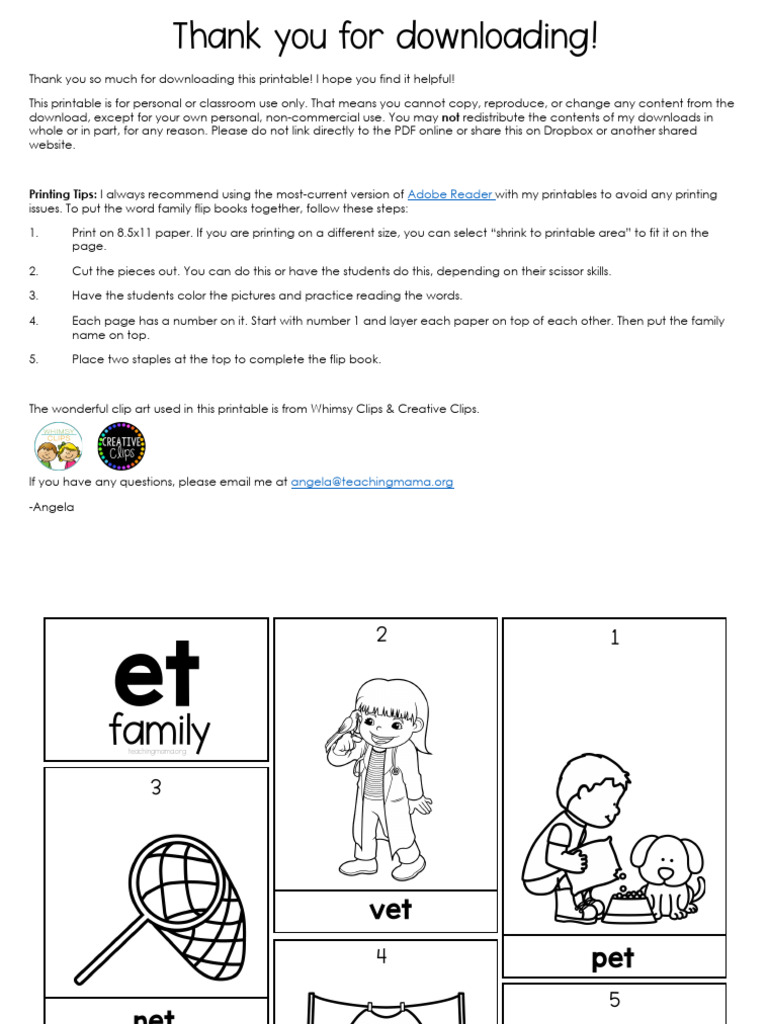 Short E Family Flip Book | PDF | Language Arts & Discipline