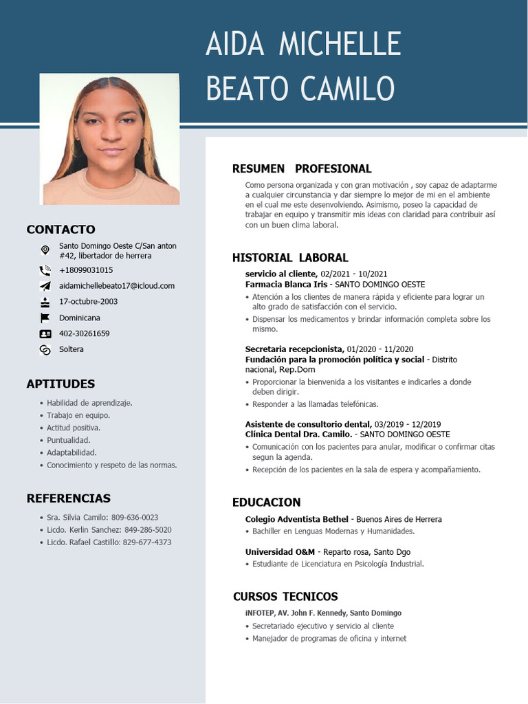 Aida Michelle - Beato Camilo - CV | PDF