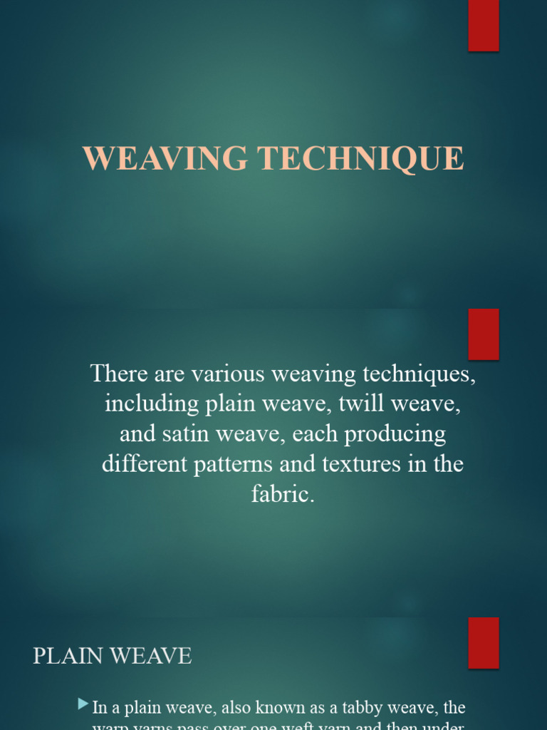 Weaving Techniques | PDF