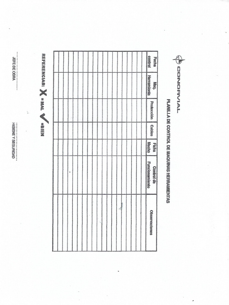 Check List Maq y Herramientas | PDF