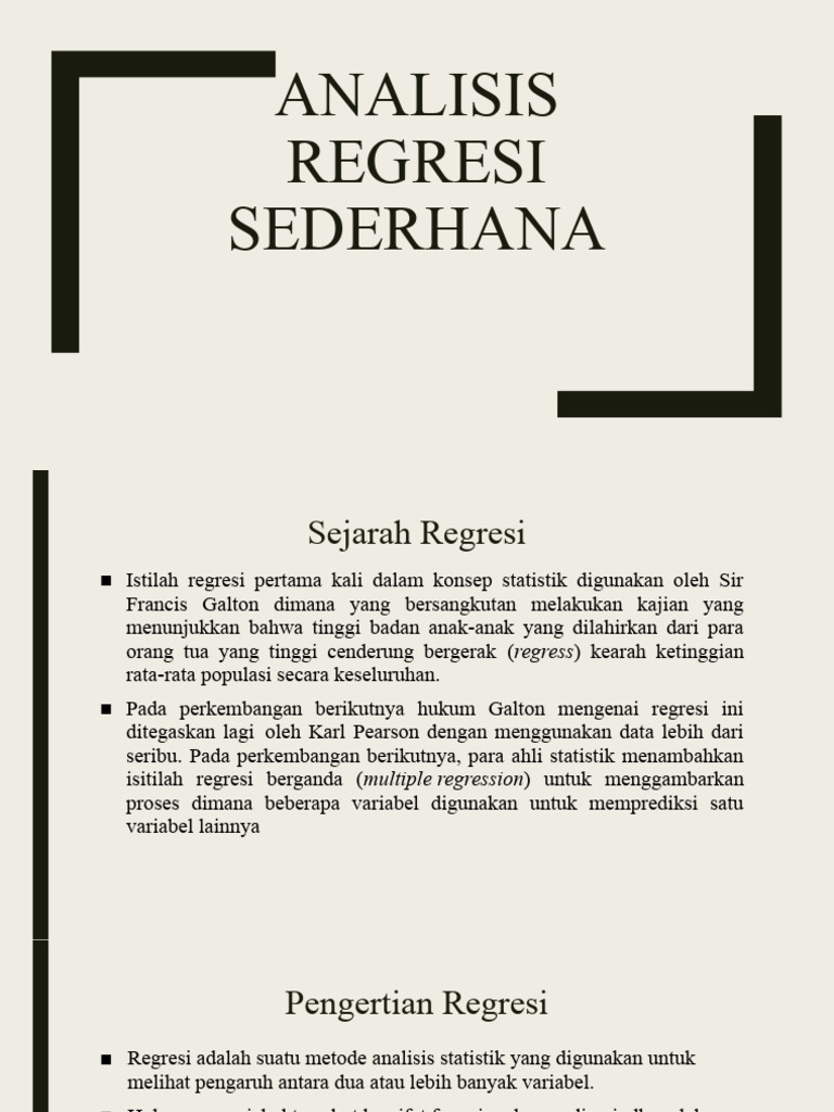 Analisis Regresi Sederhana | PDF