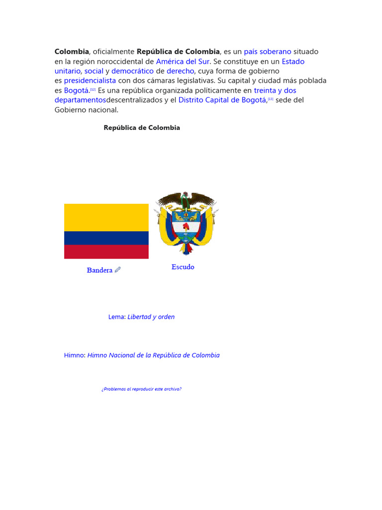 Datos clave sobre Colombia y su gobierno | PDF | Colombia | America latina