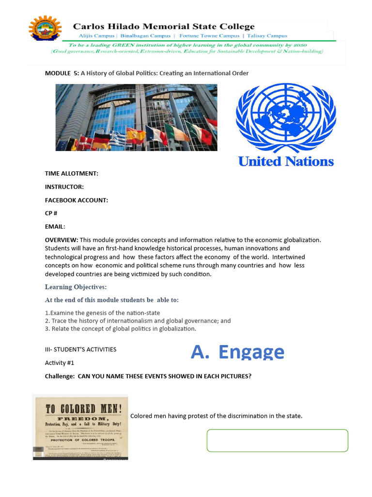 History of Global Politics and Order | PDF | Globalization | Nation