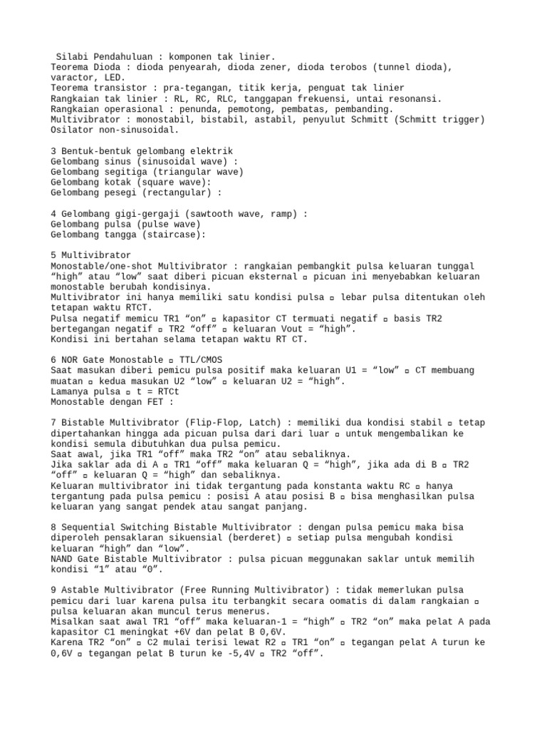 Silabi Pendahuluan Komponen Tak Li | PDF | Metode & Bahan Ajar | Sains & Matematika