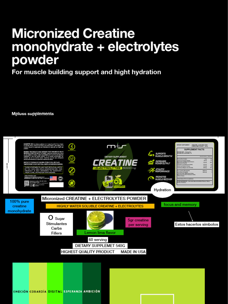 creatine monohydrate labels (1) | PDF | Magnesium | Chemistry