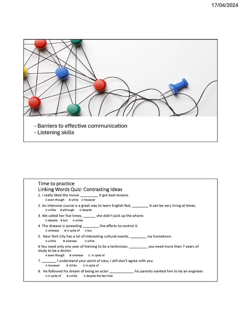 Effective Communication Skills Guide | PDF | Communication | Nonverbal Communication