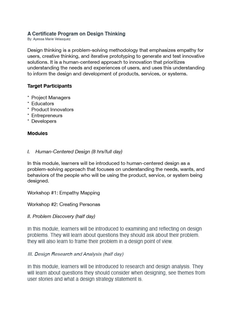 Design Thinking Module V1 | PDF | Usability | Design Thinking