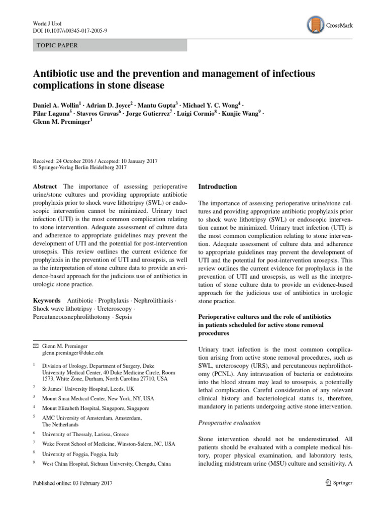 Antibiotic Use of Infection Stone | PDF | Urinary Tract Infection | Sepsis