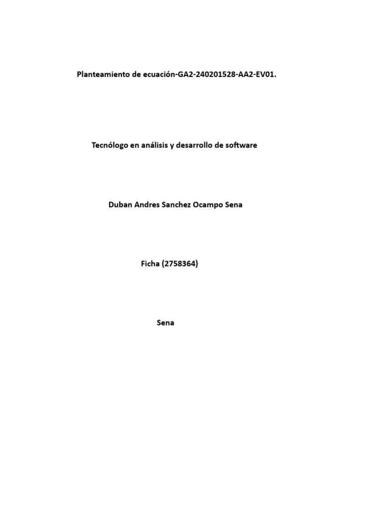 Planteamiento de Ecuacion GA2 240201528 AA2 EV01 | PDF | Salario | Economias