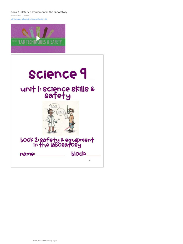 Lab Safety Techniques and Equipment | PDF | Science & Mathematics