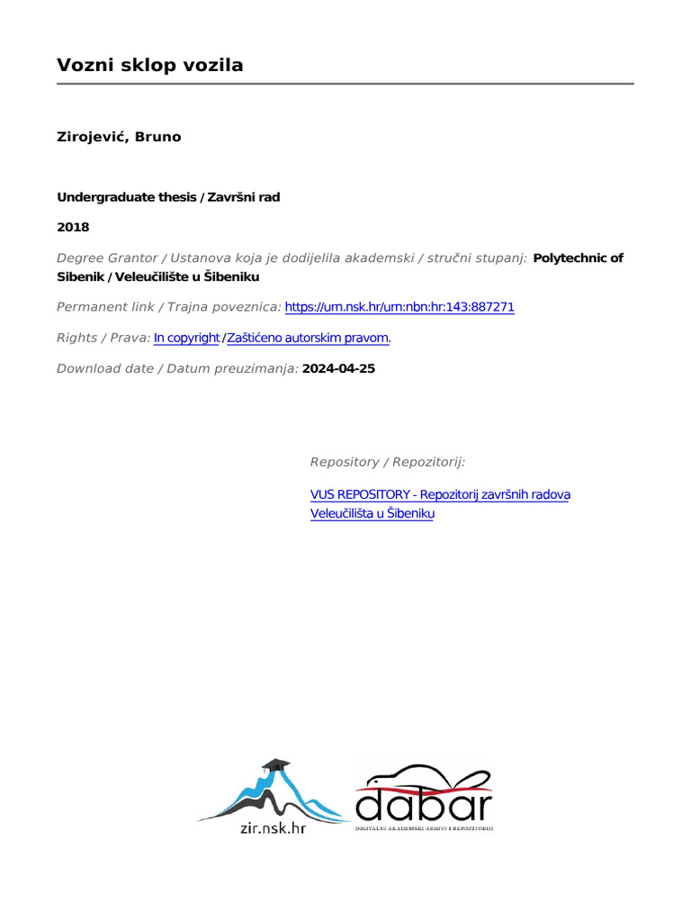 Zirojevic Bruno Vus 2018 Zavrs Struc | PDF