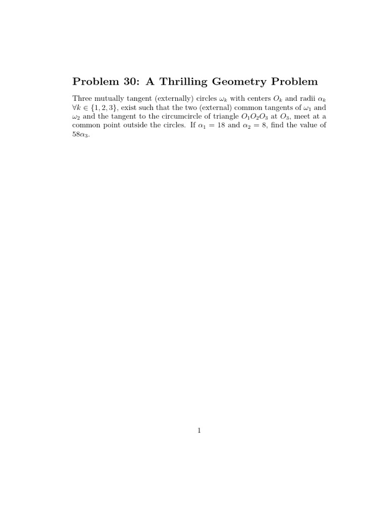 Problem 30: A Thrilling Geometry Problem | PDF | Teaching Methods & Materials | Science ...